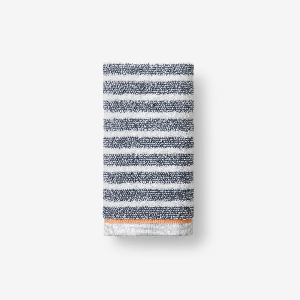 The Company Store Company Cotton Melange Stripe Reversible Smoke Gray ...