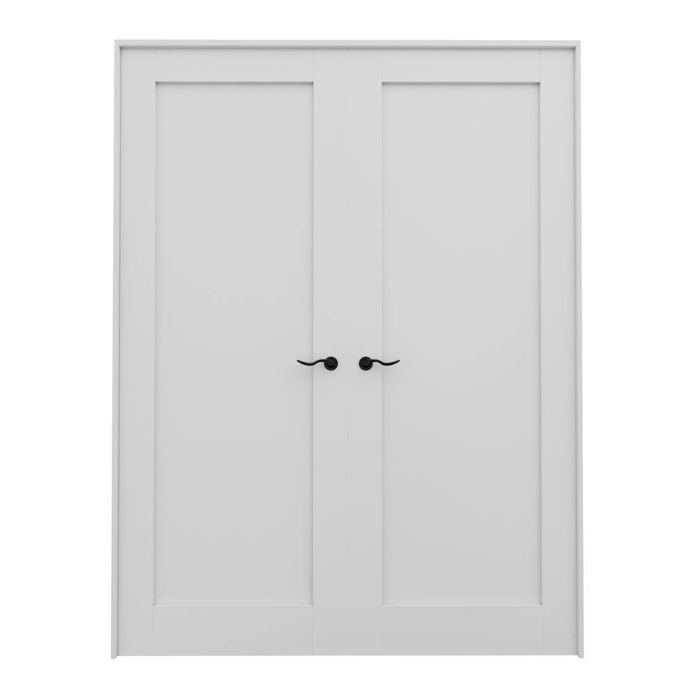 ARK DESIGN 60 in. x 80 in. Paneled Blank 1-Lite White Solid Core MDF ...