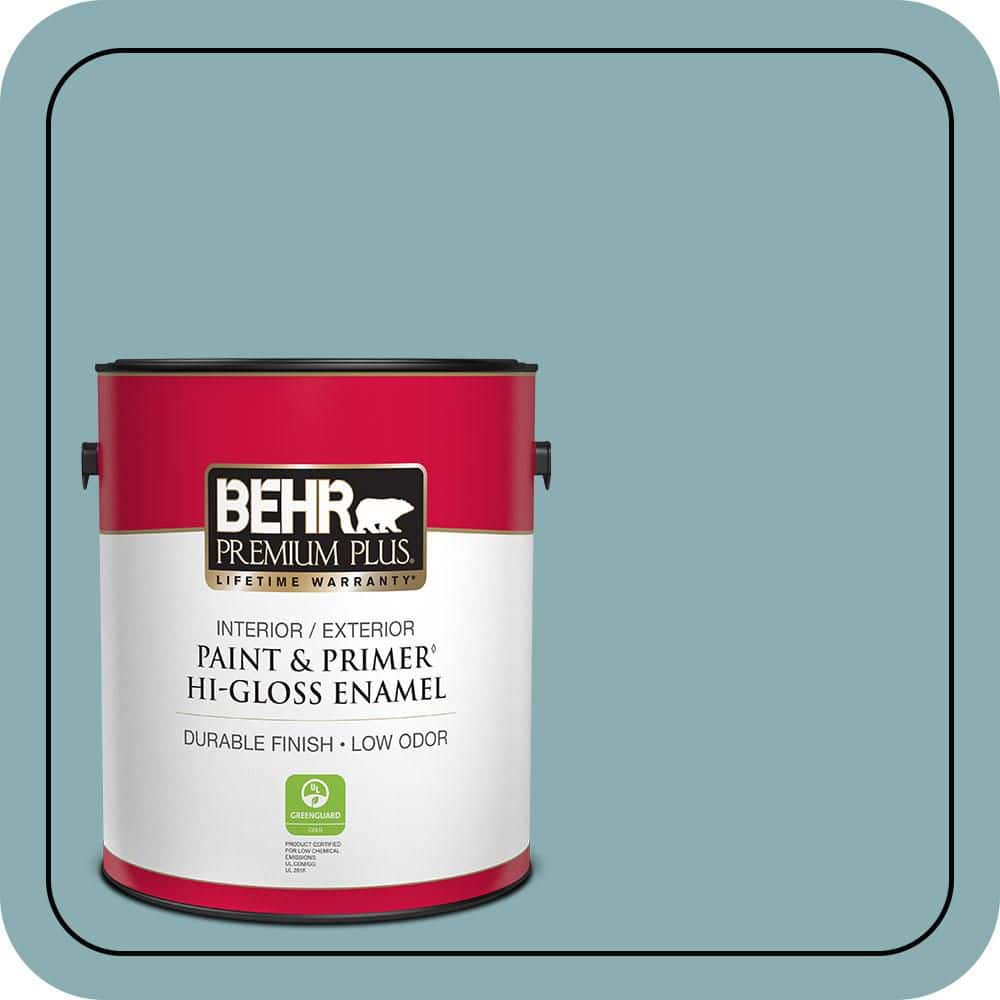 BEHR PREMIUM PLUS 1 gal. #510F-4 Bon Voyage Hi-Gloss Enamel Interior ...