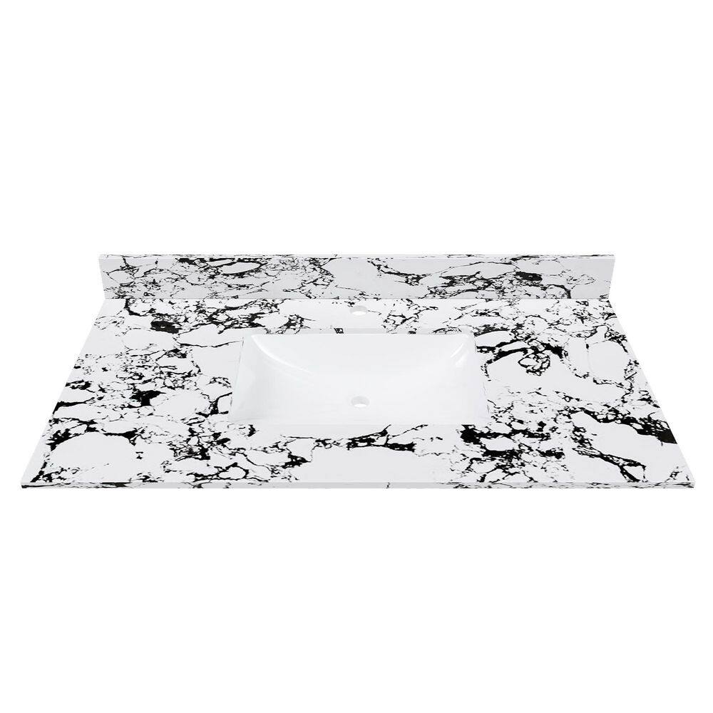 TCYO 43 in. W x 22 in. D Sintered Stone Rectangular Vanity Top in Panda ...