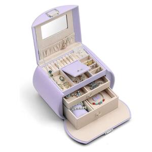Princess Style 3-Layer Jewelry Box with Mirror, Light Pink JO1VE - The ...