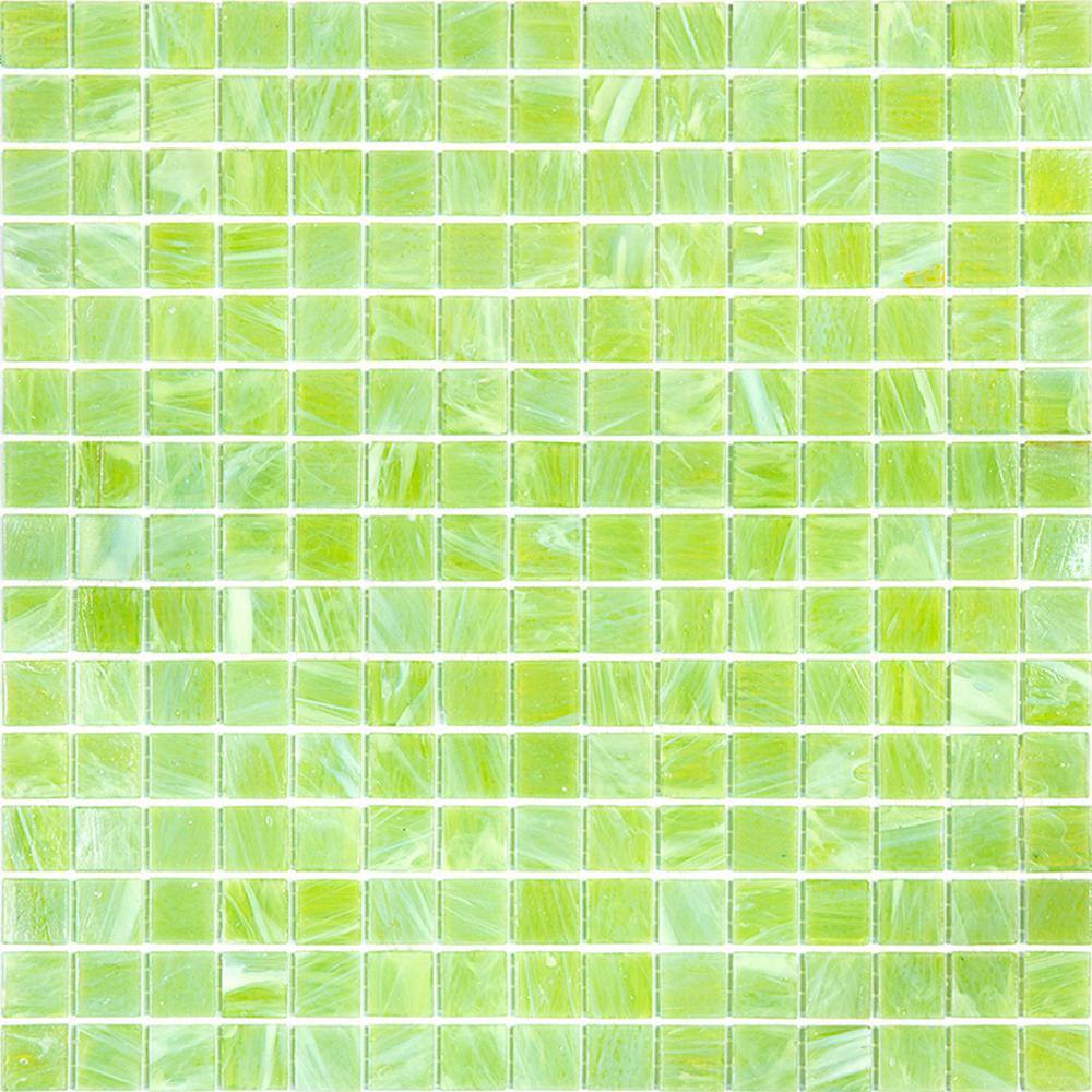 Apollo Tile Celestial 4" x 6" Glossy Green Lizard Glass Mosaic Uniform ...