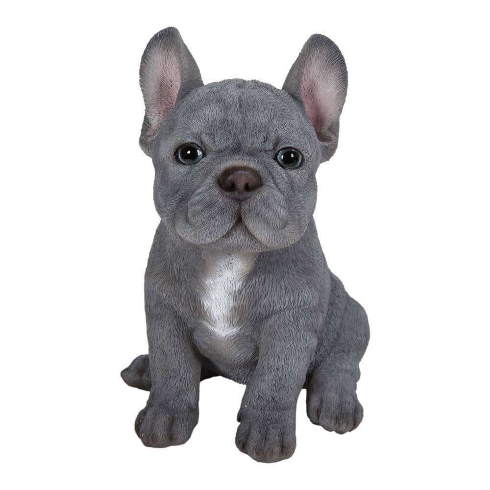 HI-LINE GIFT LTD. Blue French Bulldog Puppy Sitting Garden Statue 87771 ...