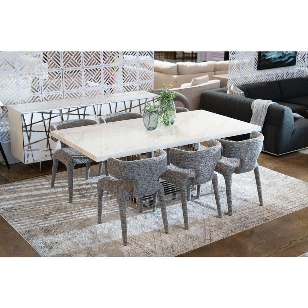MR MODREST Saehee Grey Fabric Dining Chair 81541 - The Home Depot