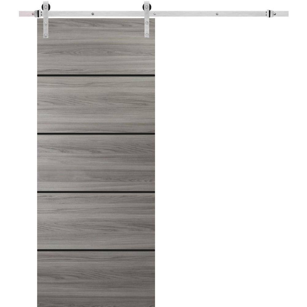 Sartodoors 30 in. x 96 in. 1 Panel Ginger Ash Solid Wood with Honeycomb ...