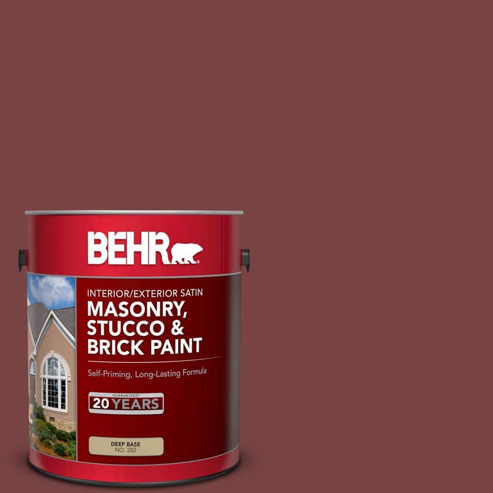 BEHR 1 gal. #PFC-04 Tile Red Satin Interior/Exterior Masonry, Stucco ...
