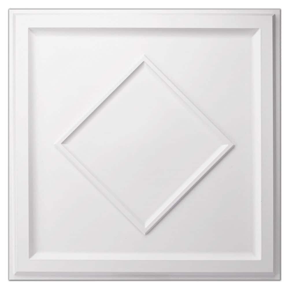 Art3dwallpanels White 2 ft. x 2 ft. PVC Drop Lay-In Glue up Ceiling ...