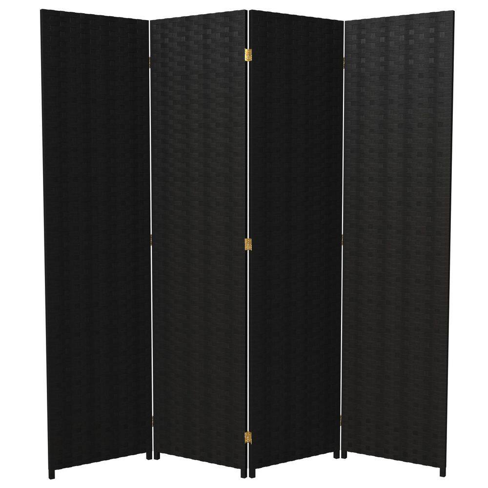 RED LANTERN 6 ft. Black 4-Panel Room Divider SSFIBER-4P-BLK - The Home ...