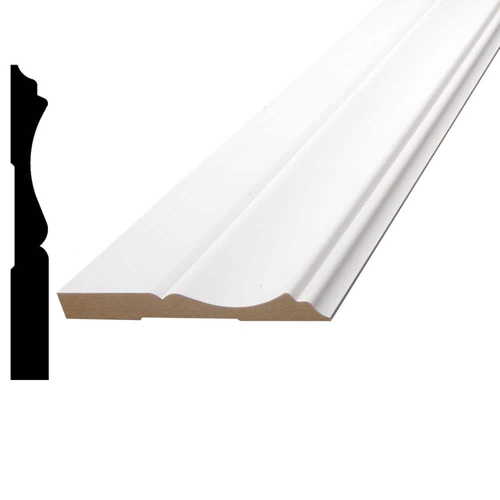 Alexandria Moulding Pro Pack 3/8 in. x 3-1/4 in. x 84 in. Primed MDF ...