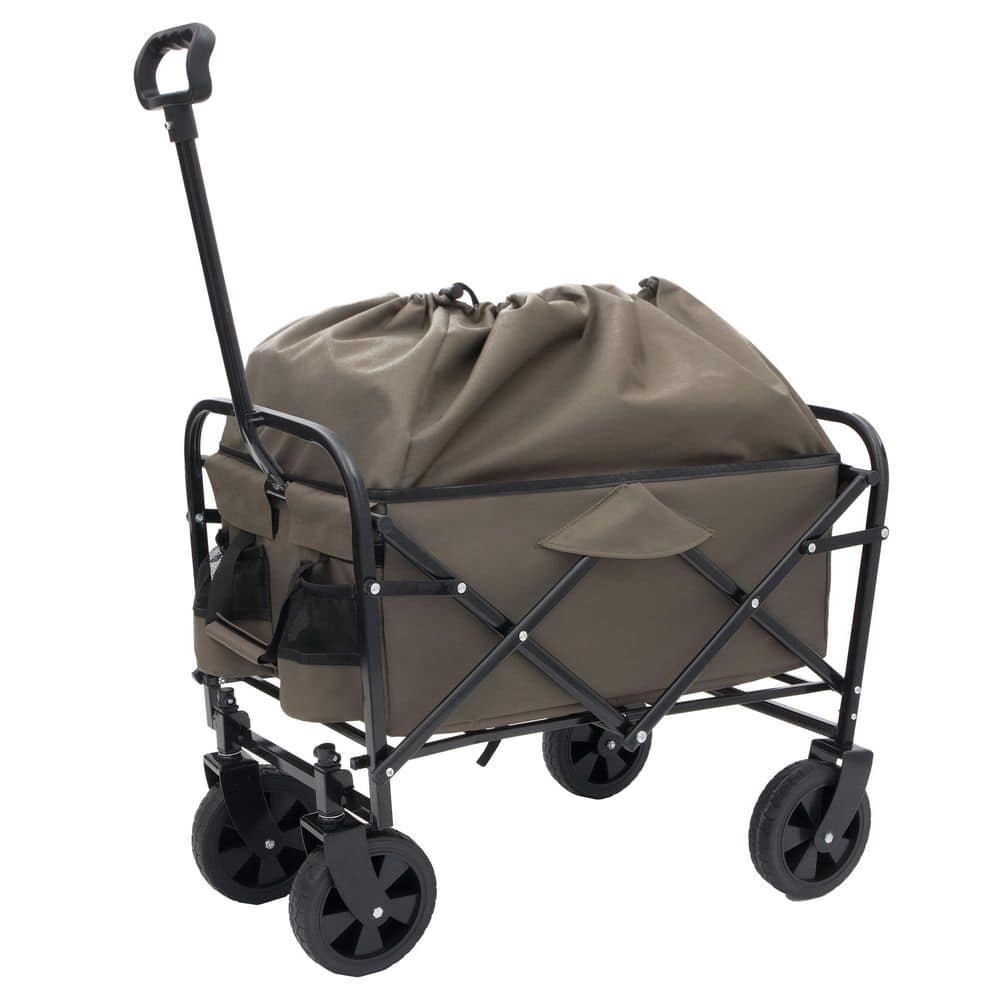 CASTNOO 10 cu. ft. Steel Garden Cart, 225 lbs. Extention Collapsible ...