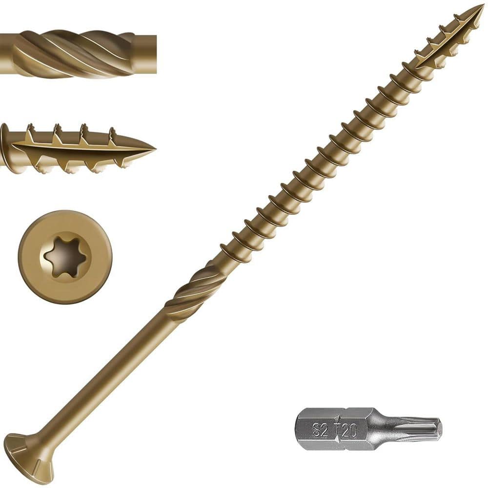 Afoxsos Steel Bronze Rust Resistant Serrated Thread Deck Screws (106 ...