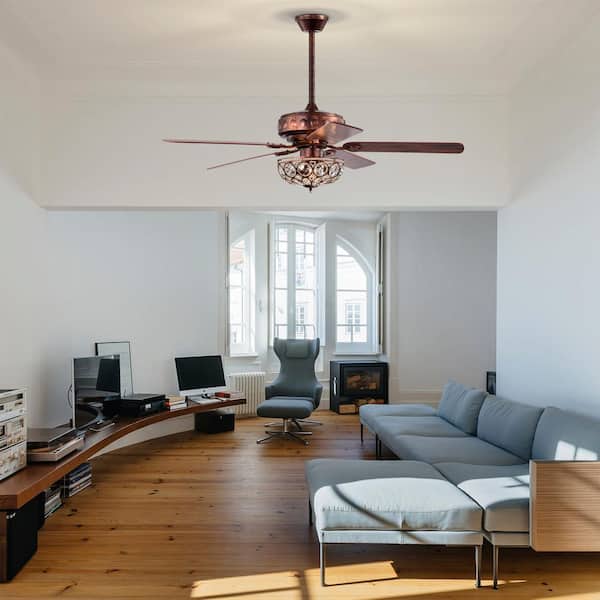 Copper Finish Ceiling Fans Honeywell Carnegie 52"" Rustic Farmhouse