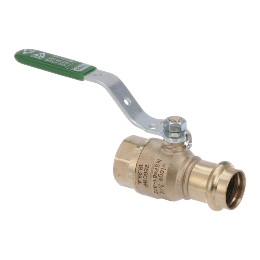 Viega ProPress 3/4 in. Press x FPT Zero-Lead Bronze Ball Valve with ...