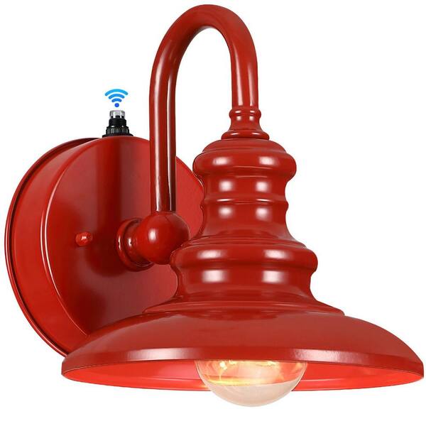 EKIEUDL Modern 8.07 in. Red Dusk to Dawn Indoor/Outdoor Hardwired Barn ...