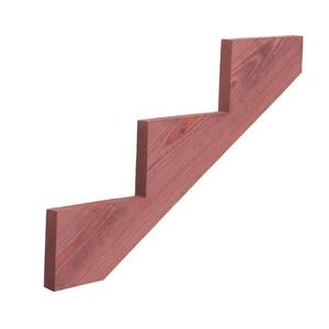 3-Step Redwood-Tone Ground Contact Pressure-Treated Pine Stair Stringer ...
