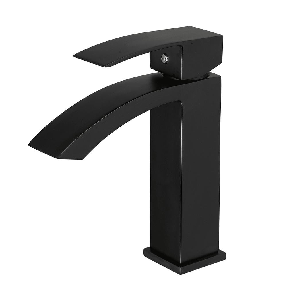 AIMADI Single Handle Single Hole Waterfall Bathroom Faucet with Valve ...