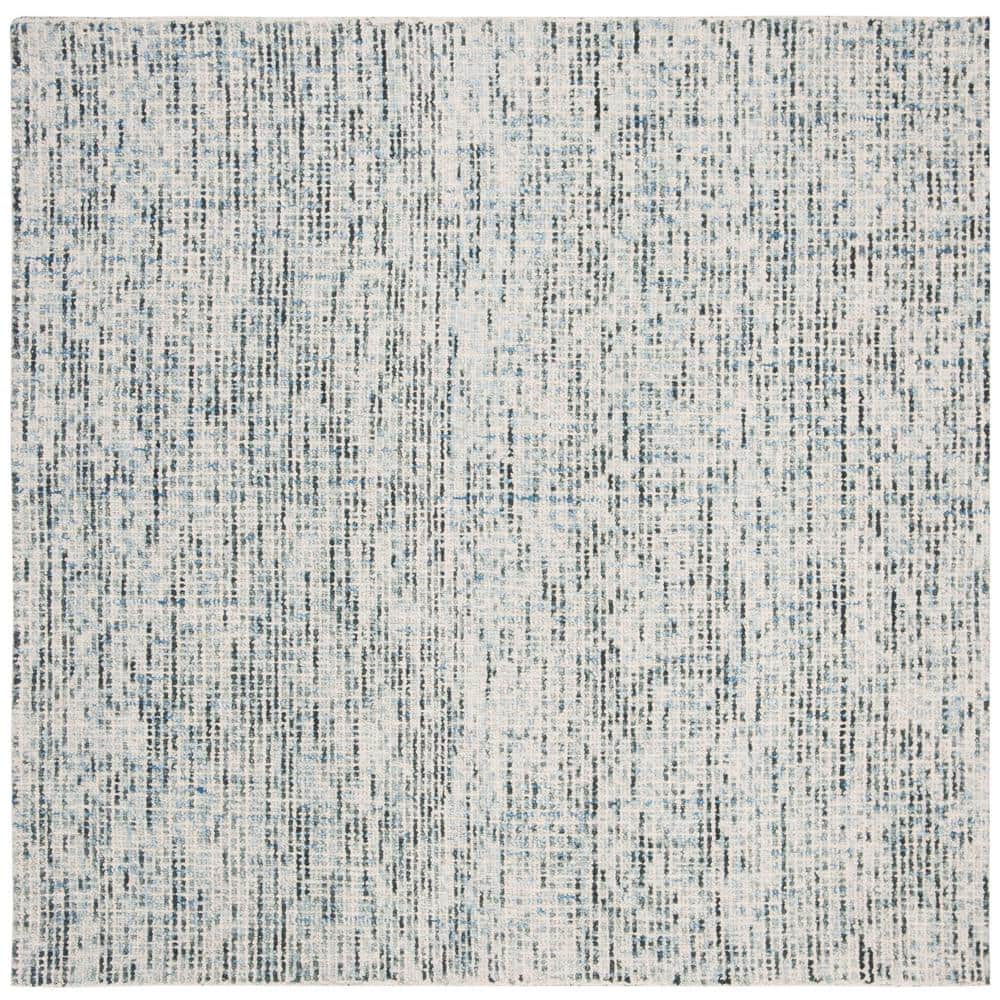 SAFAVIEH Abstract Blue/Charcoal 8 ft. x 8 ft. Speckled Square Area Rug ...
