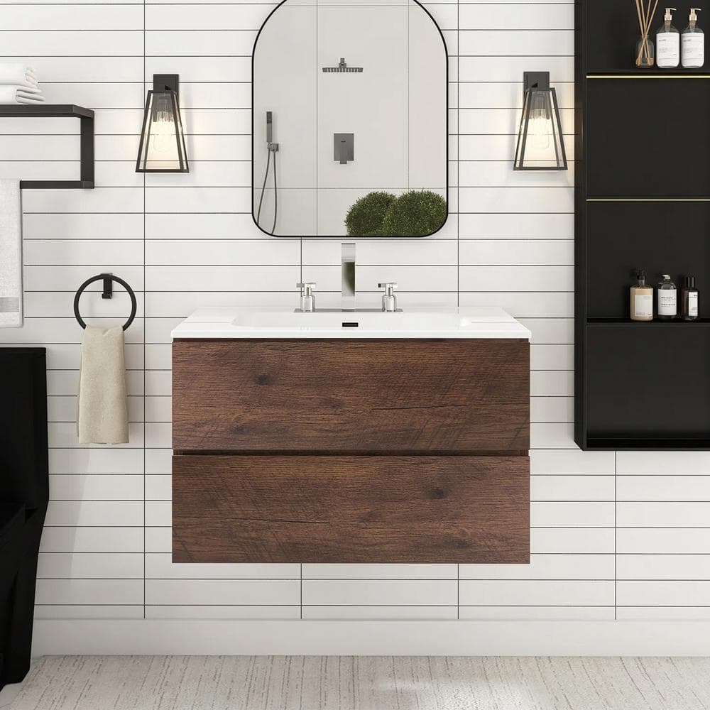 JimsMaison 30 in. W x 18 in. D x 21 in. H Single Sink Floating Bath ...