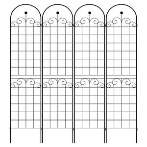 Gymax Outdoor 88 in. Garden Arch Flowers Climbing Plants Trellis Metal ...