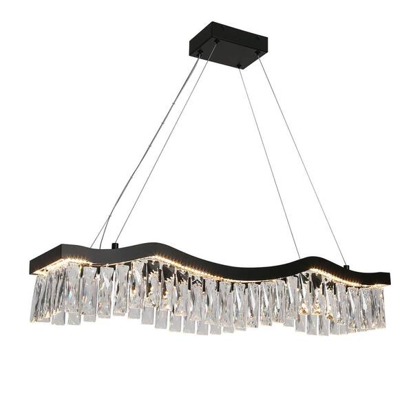 LNC Thelonious 1-Light Dimmable Integrated LED Matte Black Crystal ...