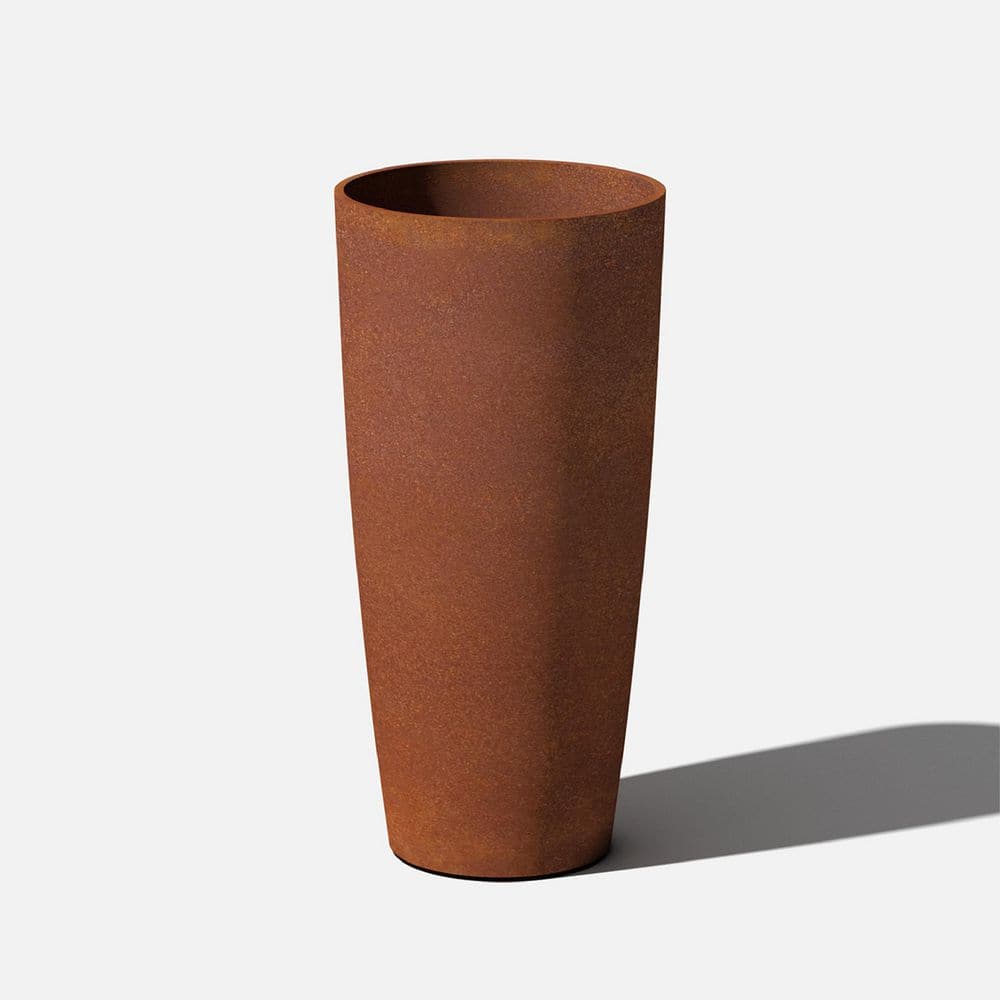Veradek Patina Selena Medium Rust Plastic Round Planter with Drainage ...
