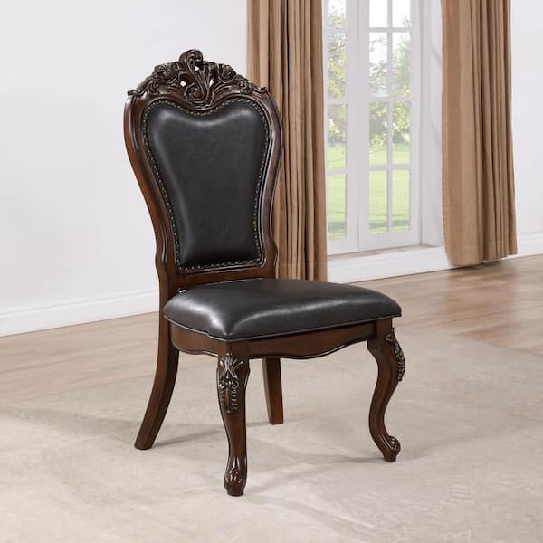 Furniture of America Divino Grand Cherry Leatherette Upholstered Dining ...