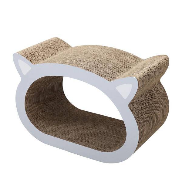 cenadinz Cat Scratcher Cat Toy Corrugated Cardboard Cute Cat Head Shape ...