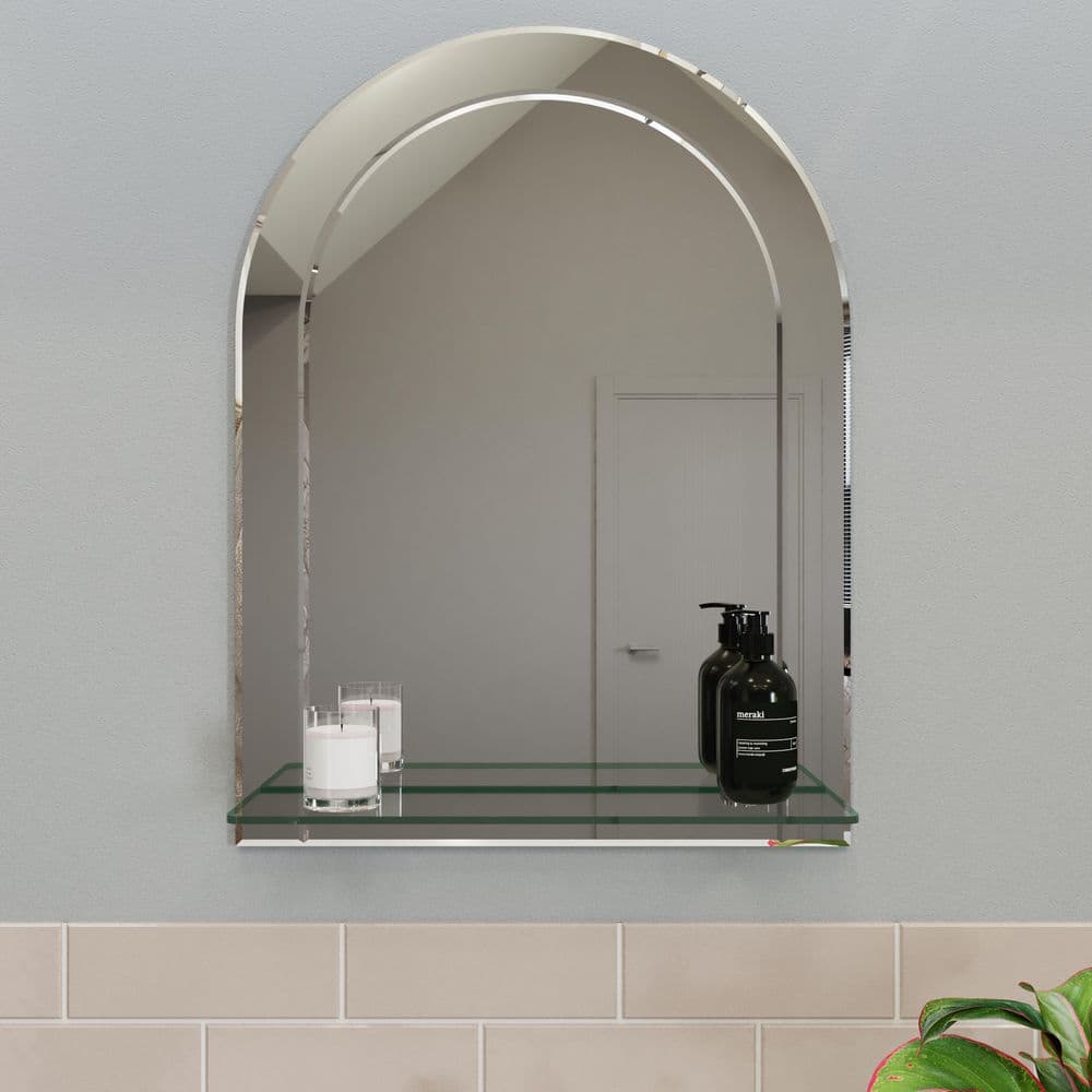 Croydex Fairfield 18 in. W x 24 in. H Arched Frameless Beveled Edge ...