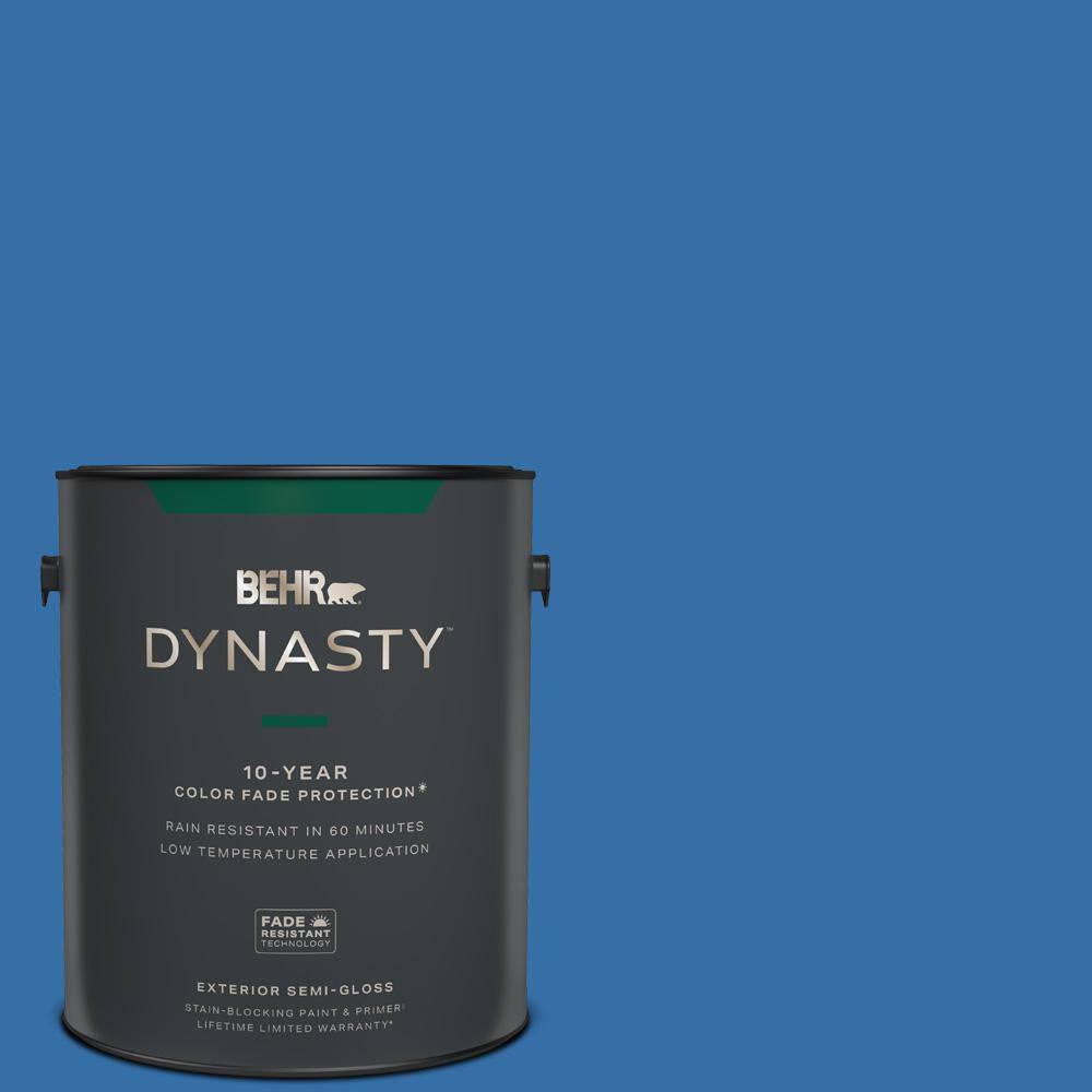 BEHR DYNASTY 1 gal. #P520-6 Mega Blue Semi-Gloss Exterior Stain ...