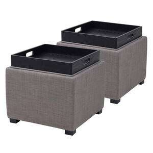 Spruce & Spring Riley 18 in. Wide Leather Contemporary Square Storage ...