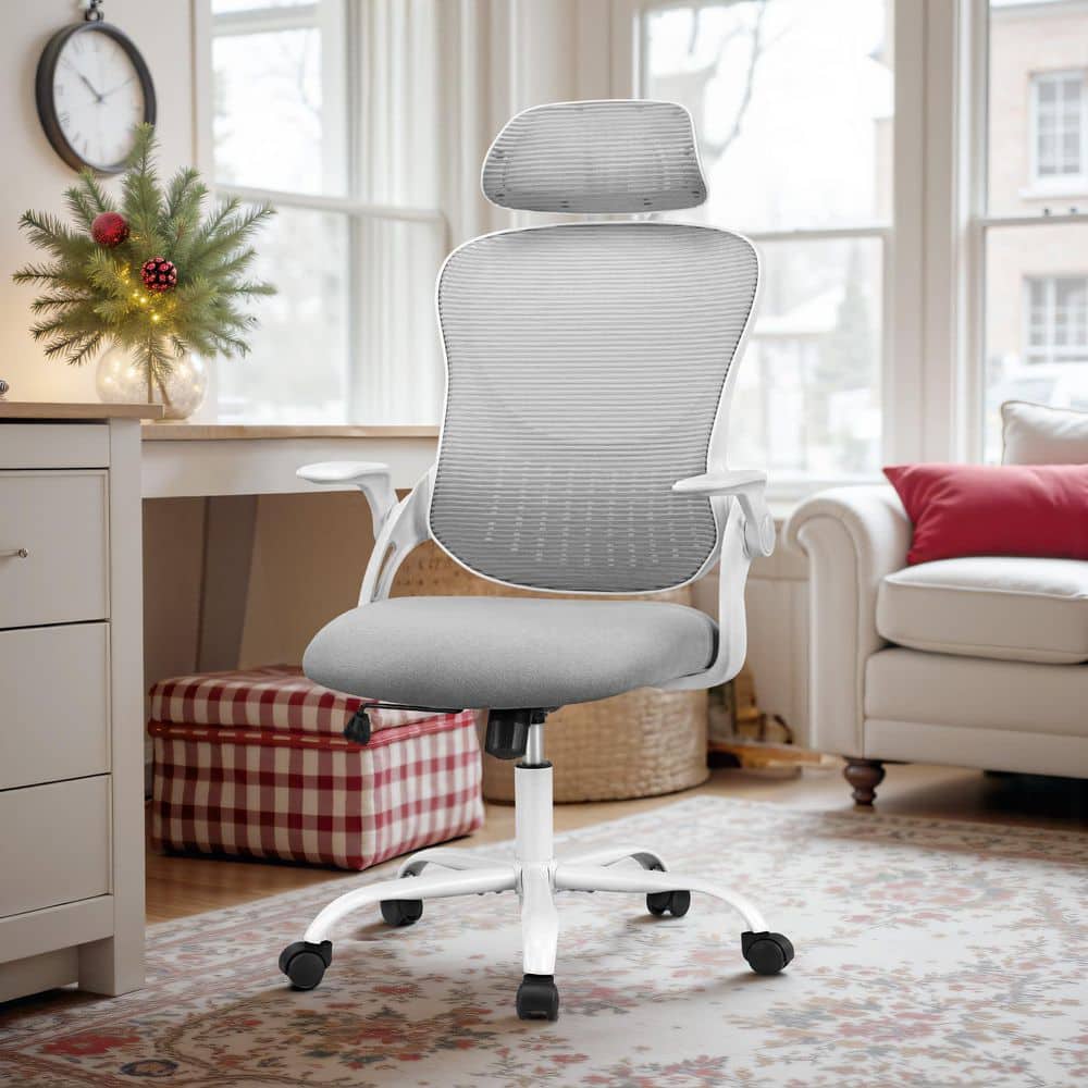 Yangming Gray Office Chair High Back Ergonomic Mesh Desk Chair with ...