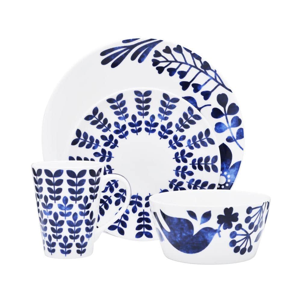 Noritake Sandefjord 4 -Piece (Blue) Porcelain Place Setting, Service ...