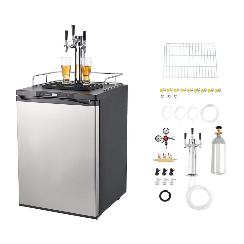 SKYSHALO Beer KegeratorTriple Tap Home Draft Beer Dispenser for Ball ...