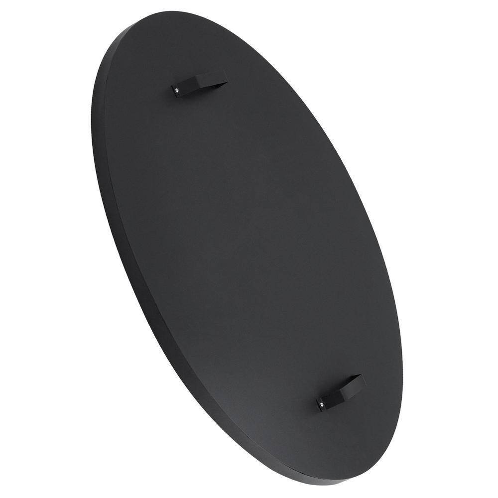Garvee 28 in. Outdoor Round Carbon Steel Fire Pit Lid Cover with Handle ...