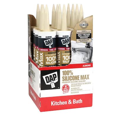 DAP Silicone Max 2.8 oz. Clear Premium Kitchen and Bath Silicone ...