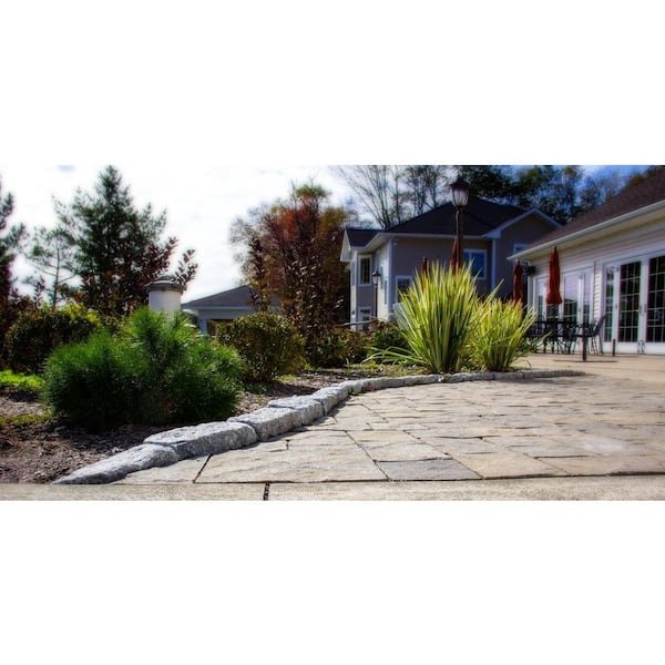 Nantucket Pavers Cobblestone 10 in. x 7 in. x 4 in. Gray Granite Edger ...