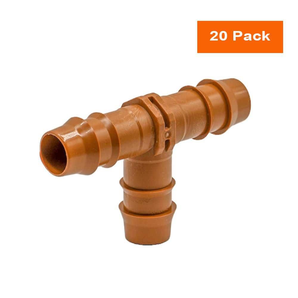 DIG 1/2 in. Barbed Tee, 600 in. ID, 17 mm, BRN (20-Pack) CB75-20 - The ...