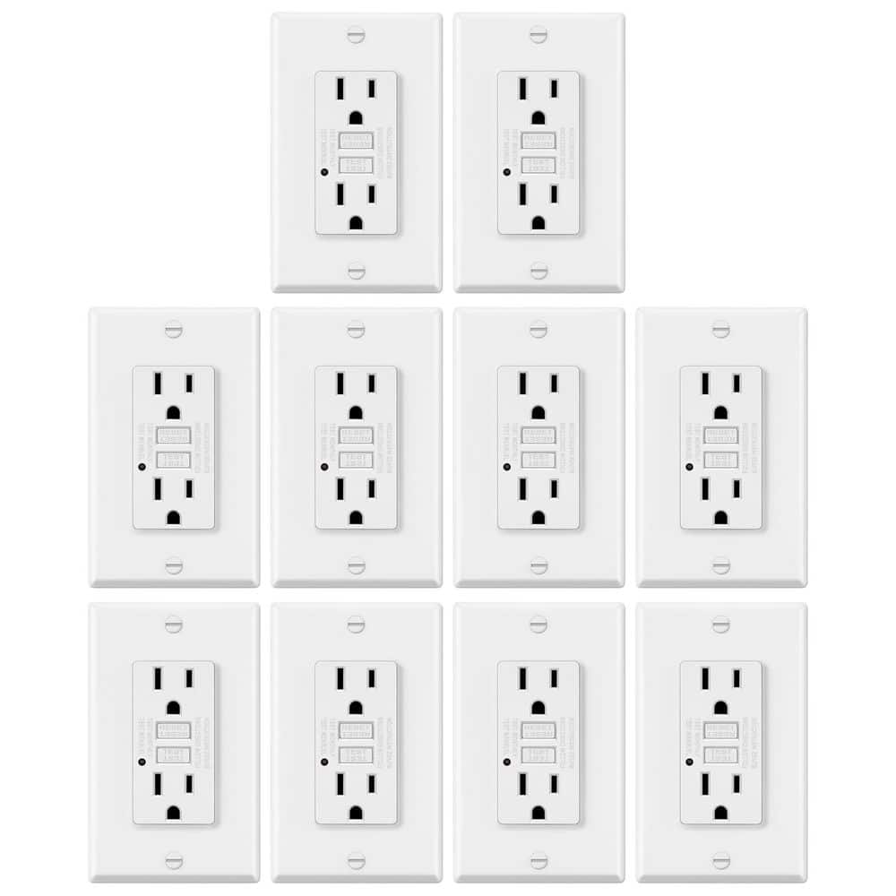 Yichuhaoxi 15 Amp 125-Volt Tamper Resistant GFCI Standard Outlet White ...