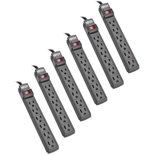 Tripp Lite Power It 6-Outlet 6 ft. Power Strip 6-Pack 843631141885