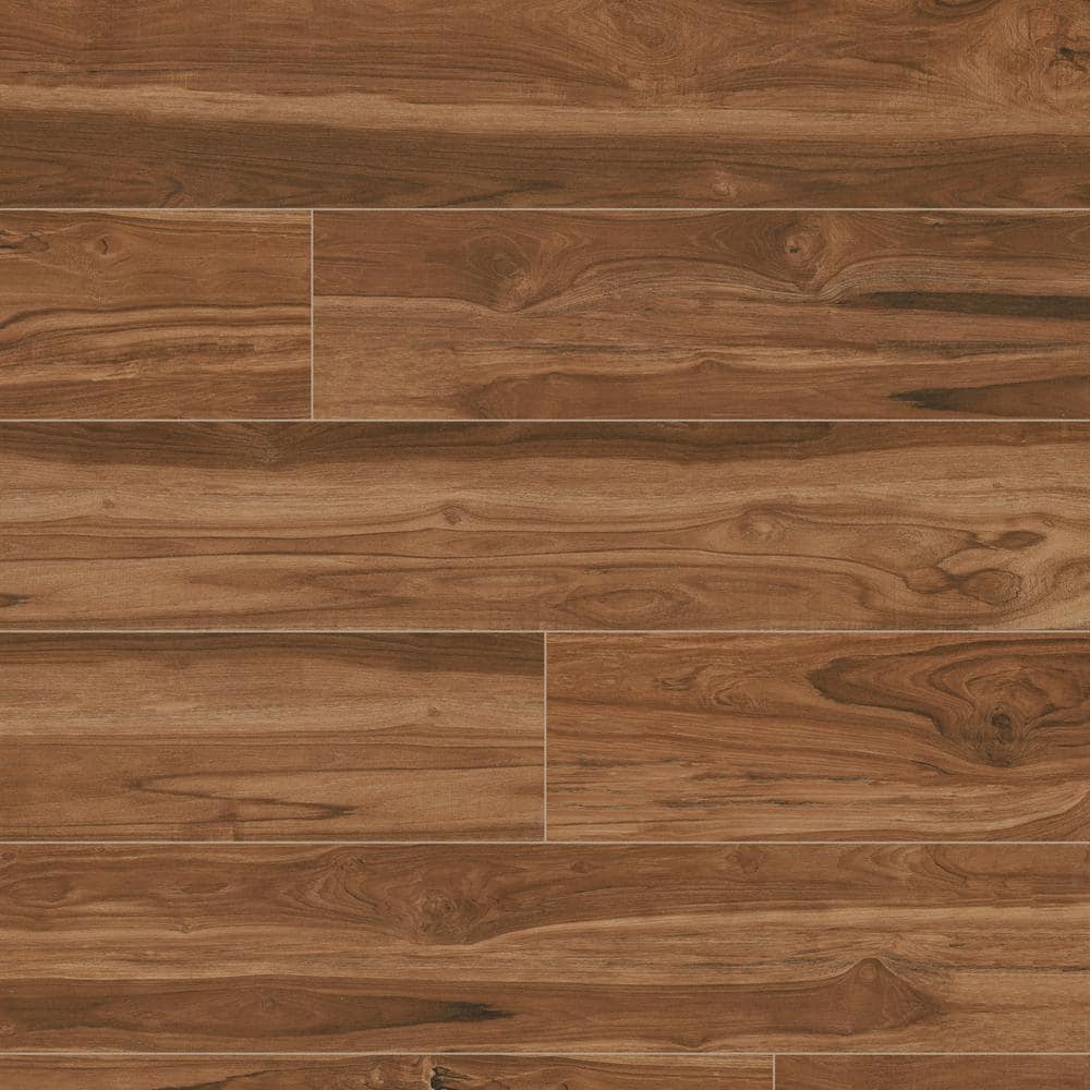 MSI Hamakua Koa 9 in. x 47 in. Matte Porcelain Wood Look Floor and Wall ...