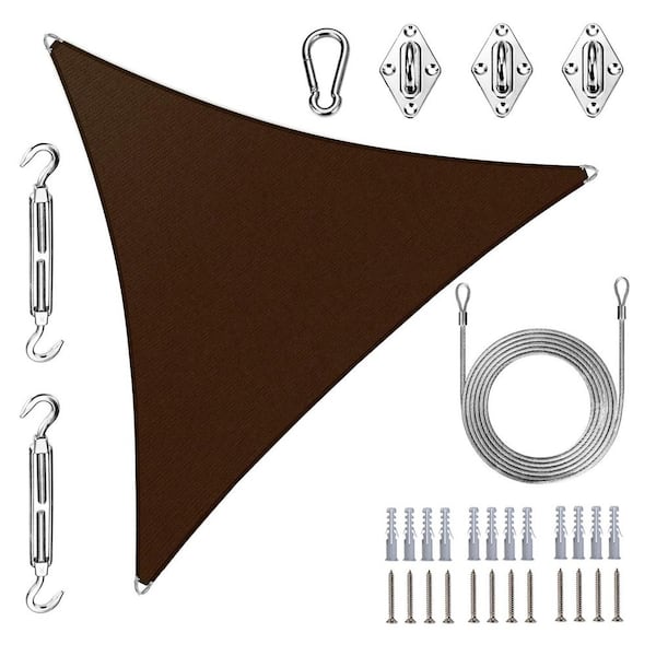 AMGO Pro Ring 24 ft. x 24 ft. x 24 ft. Triangle Sun Shade Sail with ...
