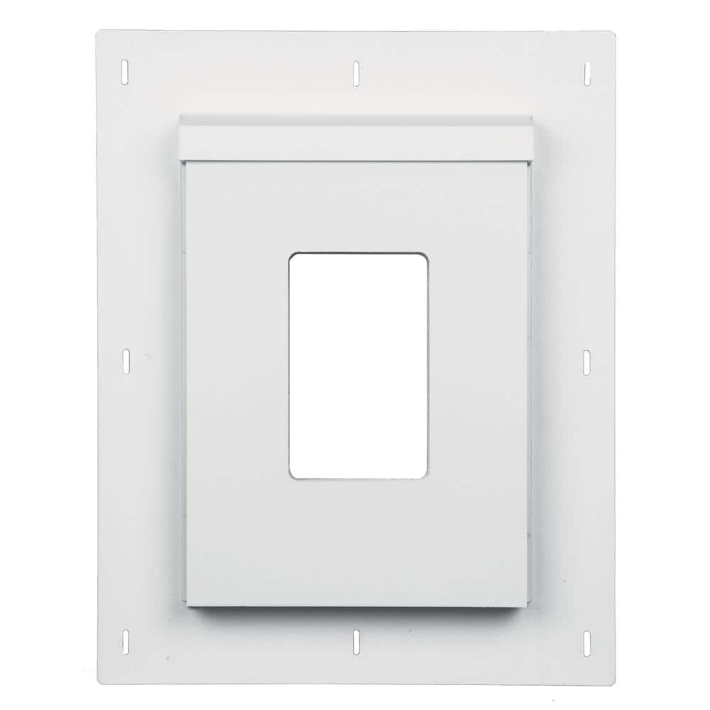 Builders Edge SturdiMount 6 in. x 8.5 in. Vinyl Trim White Receptacle ...