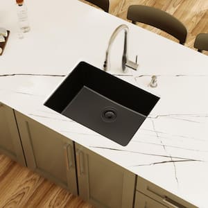 Karran QU- 820 Quartz/Granite 24.38 in Single Bowl Undermount Kitchen ...