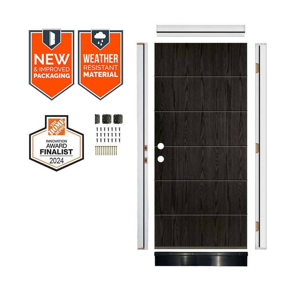 Krosswood Doors 36in.x79in. RH 6-Grid Solid Panel Baby Grand Stain ...