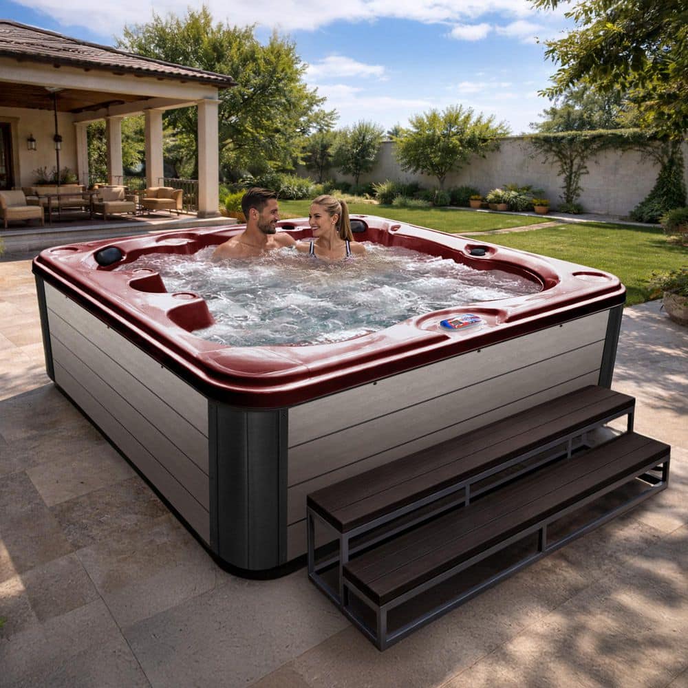 American Spas 7-Person 40-Jet 240-Volt Premium Acrylic Bench Spa ...