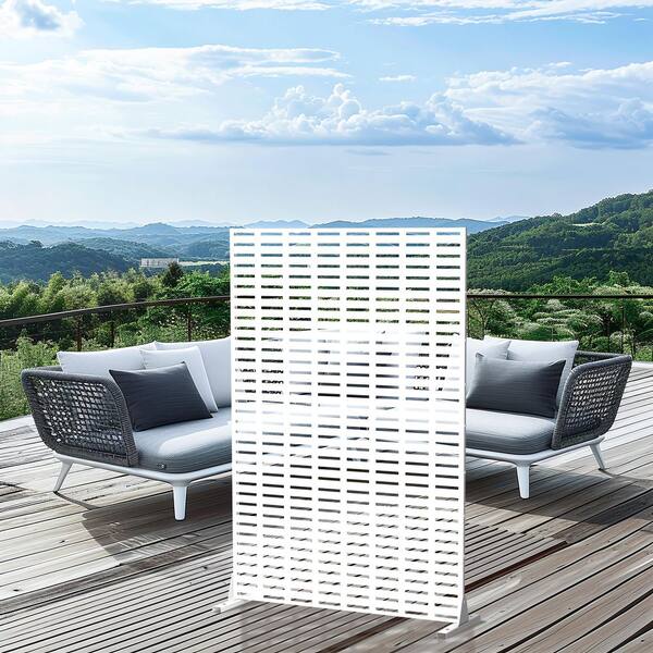 BESTLIKE GOODS INC 6 ft. x 4 ft. Privacy Fence Screen White Galvanized ...