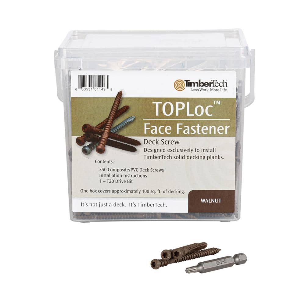 TimberTech TOPLoc Composite Deck Screw for Walnut Deck Board 100 sq. ft ...