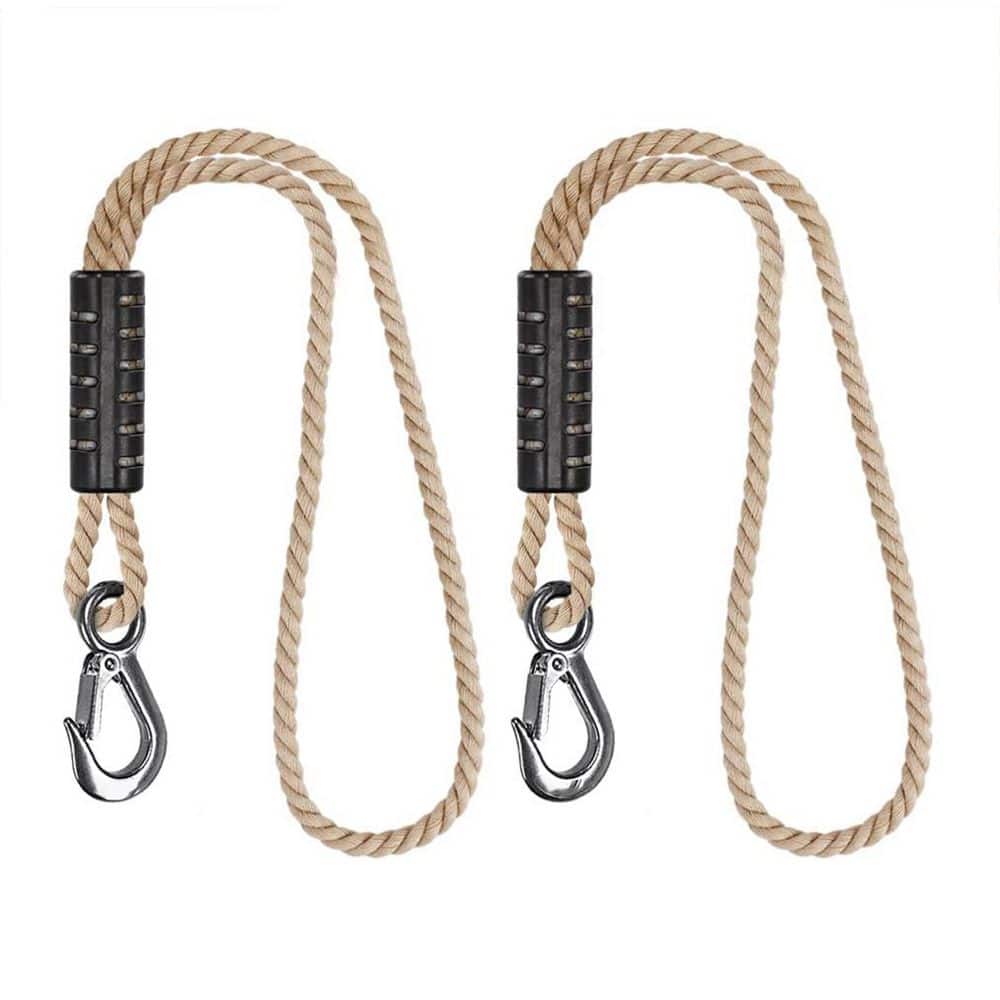 Misopily 40 Inch Tree Swing Rope Hammock Hanging Strap Heavy Duty Hook ...