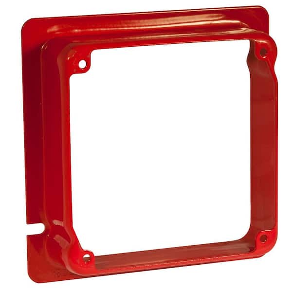 RACO 4-11/16 in. x 4 in. Red Adapter Ring, Raised 1-1/4 in. (12-Pack) 911-17 - The Home Depot