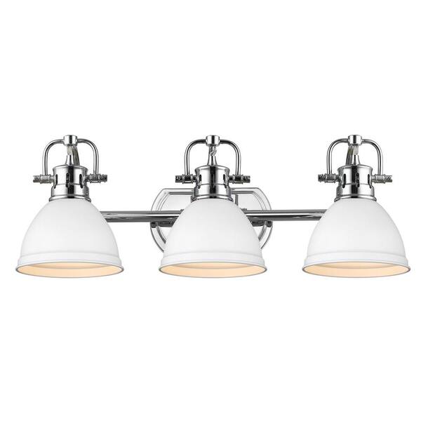 Golden Lighting Duncan 8.125 in. 3-Light Chrome Vanity Light 3602-BA3 ...